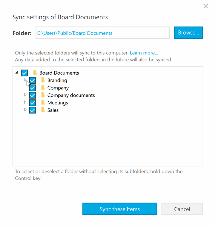 Troubleshoot selective sync – Tresorit Knowledge Base
