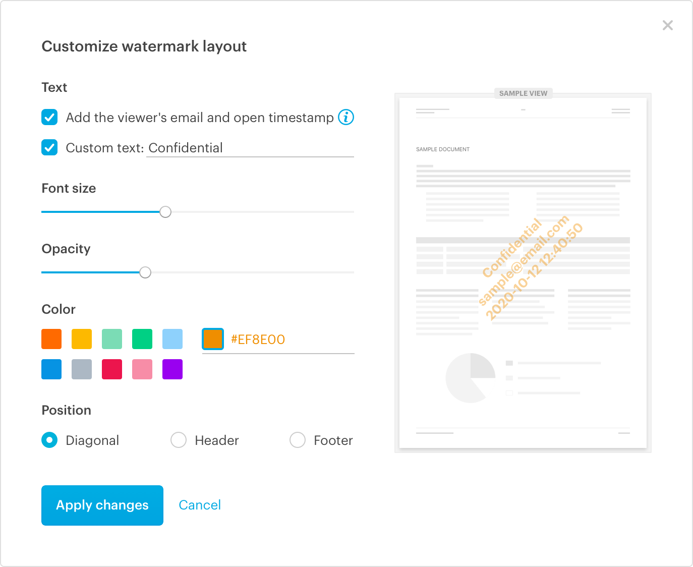 Setting up watermarks in Tresorit – Tresorit Knowledge Base